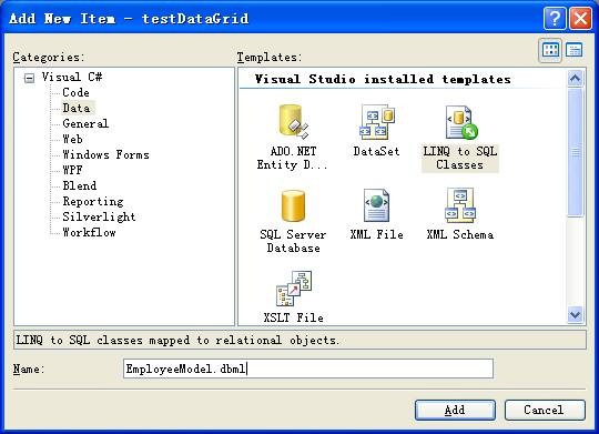 强大的DataGrid组件[3]_数据交互之Linq to SQL——Silverlight学习笔记-CSDN博客