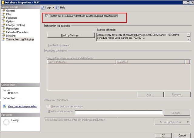 SQL Server 2008高可用性(High Availability)简介(3)—Log Shipping - changbluesky - 博客园