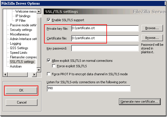 如何啟用 FileZilla Server 的 FTPS 功能 ( FTP over SSL ) - 许仙儿 - 博客园